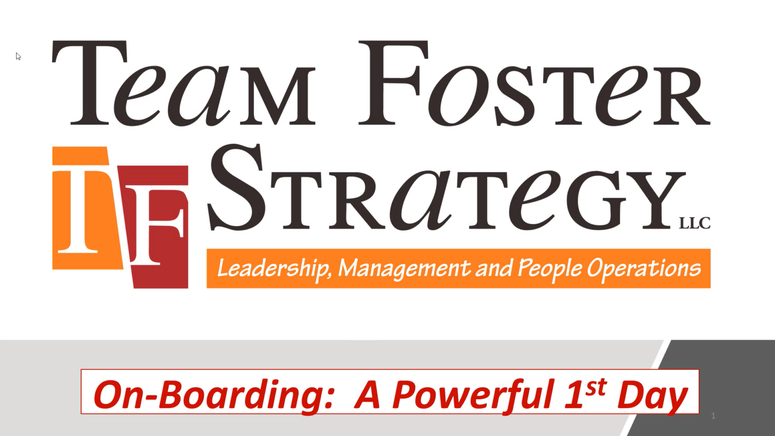 Training Courses - Team Foster Strategies